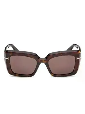 TOM FORD Square-frame Sunglasses With Logo Detail - Brown