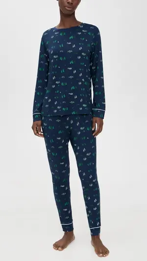 Eberjey Gisele Printed Crew Pajama Set