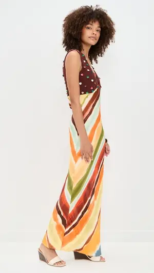 NEVER FULLY DRESSED Beaded Allegra Maxi Dress
