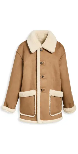 DUNST Reversible Shearling Jacket - Camel