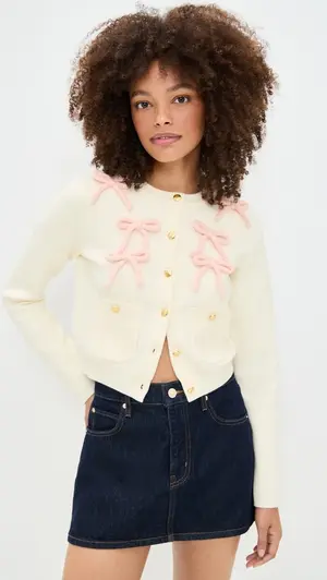 English Factory Bow Detailed Cardigan