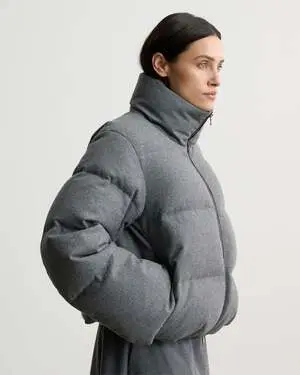 WAKAKUU Storm Puffer Wool Jacket - Grey