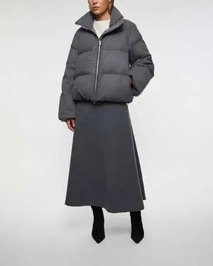 WAKAKUU Storm Puffer Wool Jacket - Grey