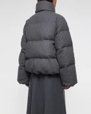 WAKAKUU Storm Puffer Wool Jacket - Grey