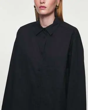 BY MALENE BIRGER Classic Organic Cotton Relaxed Fit Shirt - Black
