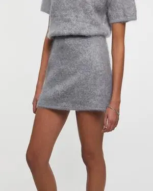 Almada Label Mimi Brushed Cashmere Mini Skirt