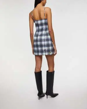Acne Studios Strap Checked Mini Dress