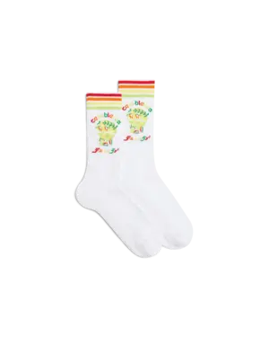 Casablanca Kawaii Tennis Ball Crew Socks - Red