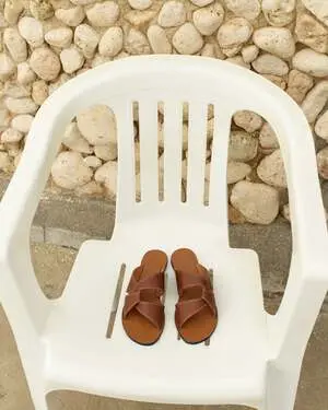 ATP ATELIER Allai Cannella Contrast Stitch Leather Sandals