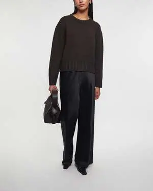 ALMADA Cru Crewneck Cashmere Sweater - Chocolate