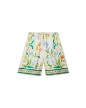 Casablanca L'arche Fleurie Silk Shorts - Multicolor