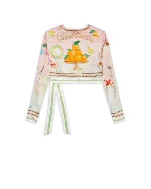 Casablanca Ne Pas Deranger Wrap Long Sleeve Blouse - Orange