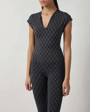 BY MALENE BIRGER Venazia Athletic Top - Monogram Print