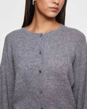 Almada Label Coco Cashmere Cardigan - Light Grey