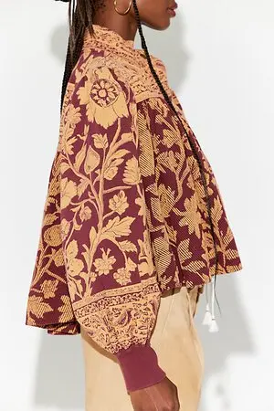 Free People Relaxed Fit Pleated Cardigan
