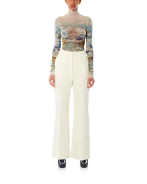 Casablanca Le Vol Ideal Printed Mesh Top