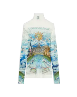 Casablanca Le Vol Ideal Printed Mesh Top