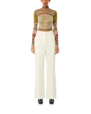 Casablanca Mosaics Greques Printed Mesh Top