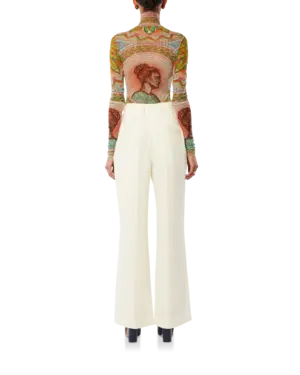 Casablanca Mosaics Greques Printed Mesh Top