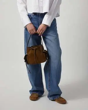 Acne Studios Multipocket Mini Bucket Suede Bag