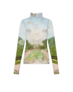 Casablanca Tennis Club Prive Printed Mesh Top