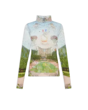 Casablanca Tennis Club Prive Printed Mesh Top