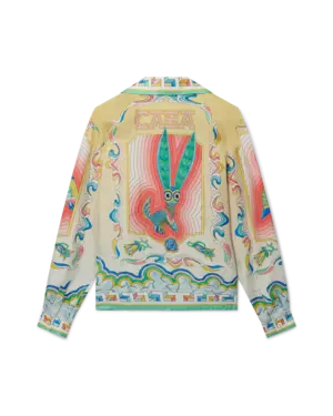 Casablanca Souvenir Long Sleeve Silk Shirt - Multicolor