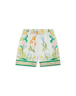 Casablanca L'arche Fleurie Silk Shorts