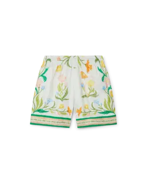 Casablanca L'arche Fleurie Silk Shorts