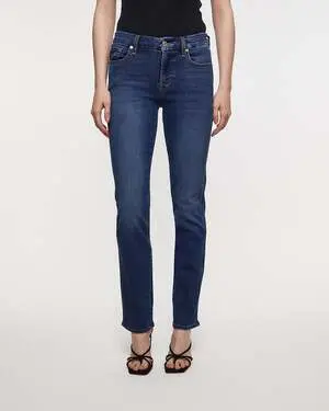 7 For All Mankind Kimmie Straight Duchess Jeans - Mid Blue
