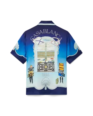 Casablanca Place Vendome Short Sleeve Silk Shirt