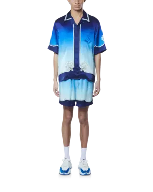 Casablanca Place Vendome Short Sleeve Silk Shirt