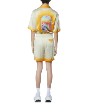 Casablanca Panoramique Silk Satin Shorts - Multicolor