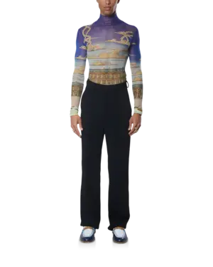 Casablanca Place Casa Printed Mesh Top