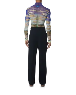 Casablanca Place Casa Printed Mesh Top