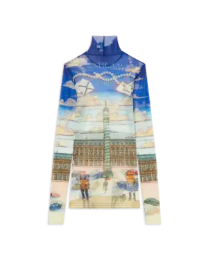 Casablanca Place Casa Printed Mesh Top