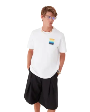 Casablanca Gradient Square Short Sleeve T-shirt - Yellow