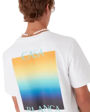 Casablanca Gradient Square Short Sleeve T-shirt - Yellow