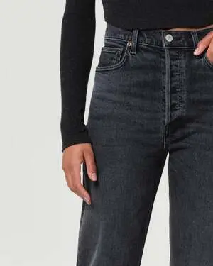 AGOLDE 90's Pinch Waist High Rise Straight Jeans - Denim