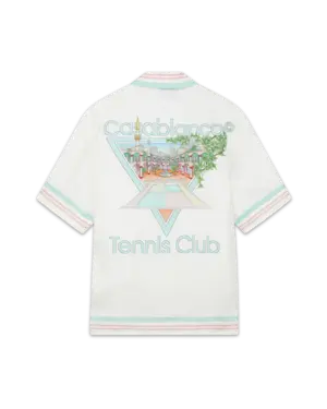 Casablanca Tennis Club Icon Short Sleeve Silk Shirt - Multicolor