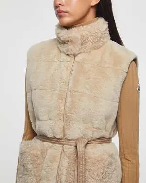 Moncler Belted Gilet - Ivory