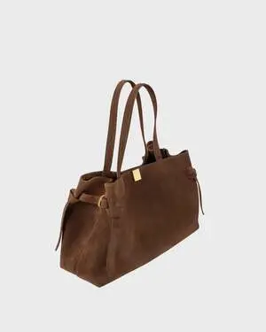 Yuzefi Gyoza Suede Tote Bag - Chocolate