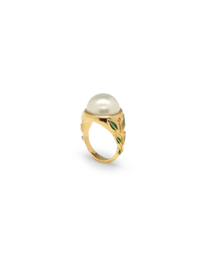 Casablanca Pearl Signet Ring - Multicolor