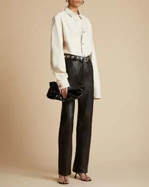 Khaite Benny Studded Leather Belt - Black