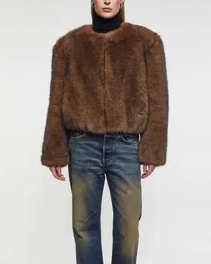 STAND STUDIO Karly Faux Fur Jacket