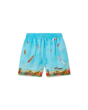 Casablanca Maison Sur Piloti Silk Shorts - Multicolor