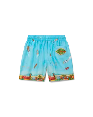 Casablanca Maison Sur Piloti Silk Shorts - Multicolor