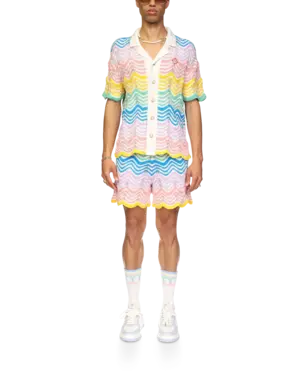 Casablanca Gradient Wave Knit Shirt - Blue