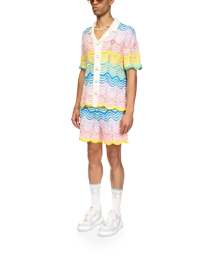 Casablanca Gradient Wave Knit Shirt - Blue
