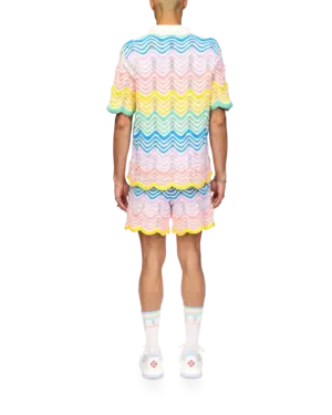 Casablanca Gradient Wave Knit Shirt - Blue